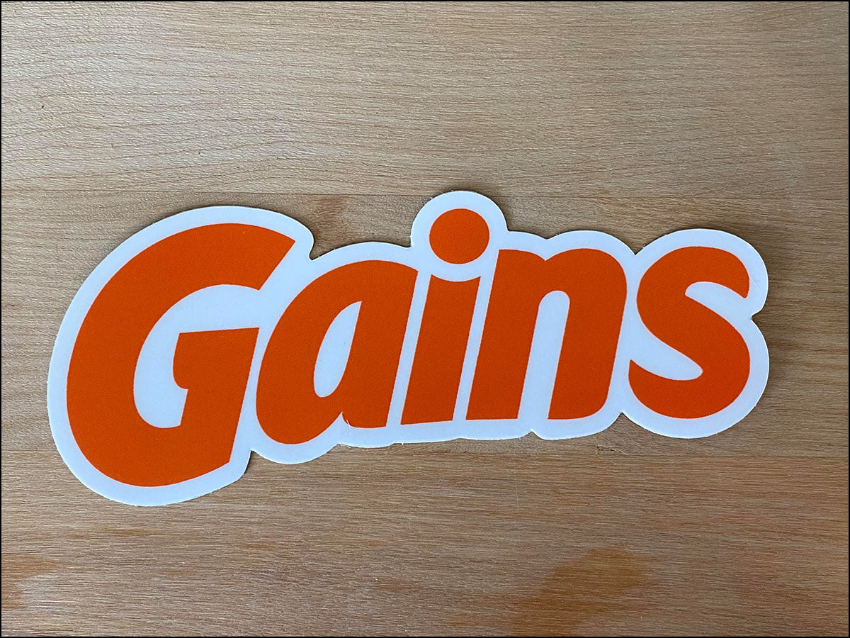 GAINS Vinyl Sticker – Garage Gyms LLC